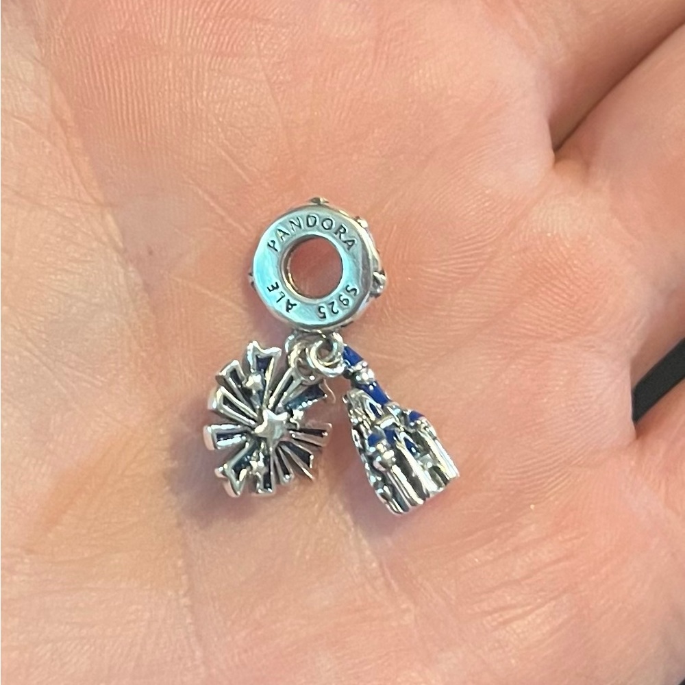 Pandora Disney Castle Firework Show Double Dangle Cha… - Gem